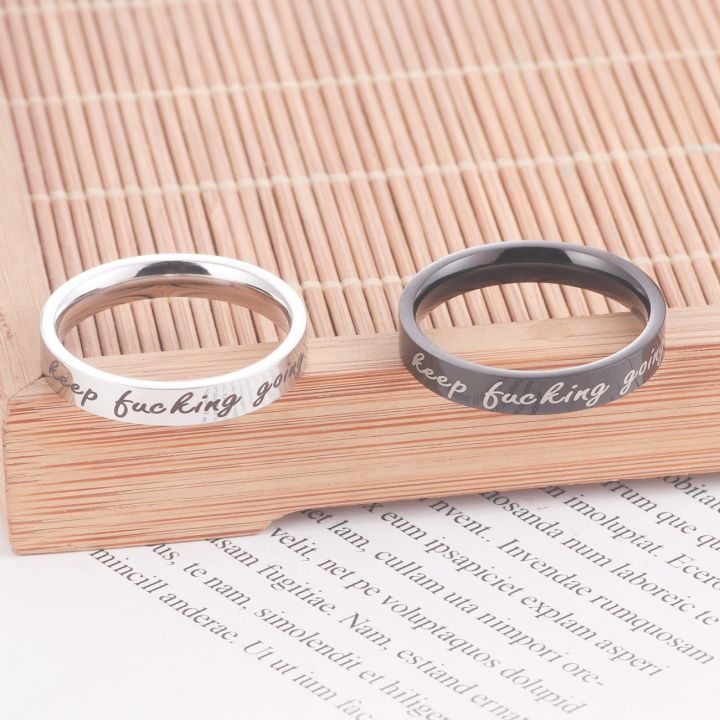 【Top Picks】Women's jewelry keep fucking going ring lettering letters ...