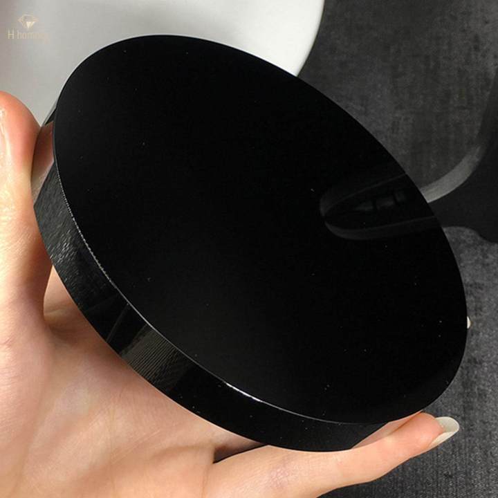 Feng Shui Black Obsidian Scrying Mirror, Black Obsidian Disc with Stand ...