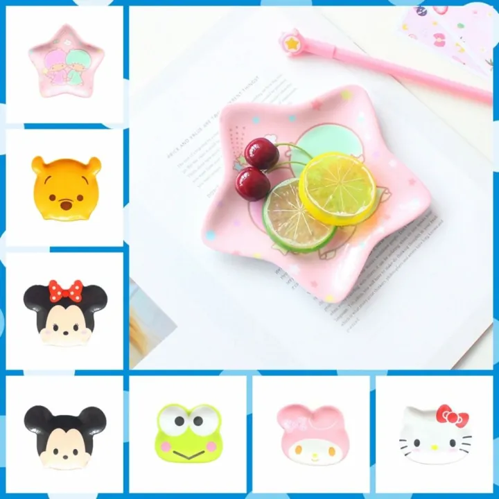 Kawaii Imitation Ceramic Melody Dinner Plate Frog Cartoon Kitty Fruit ...