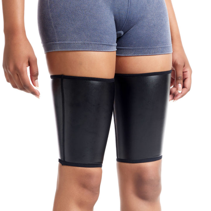 Women's Faux Leather Slim Leg Sleeves Body Shaper Thigh and Hamstring ...