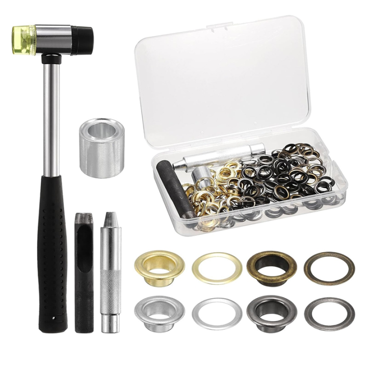 Nullmul 100pcs Grommet Eyelets Tool Kit for Shoes Clothes Leather ...