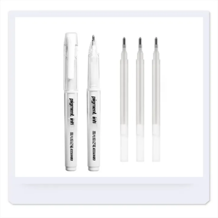 Drawing 1.0 mm Writing Pens White Ink Bold Line Rollerball Pens White ...