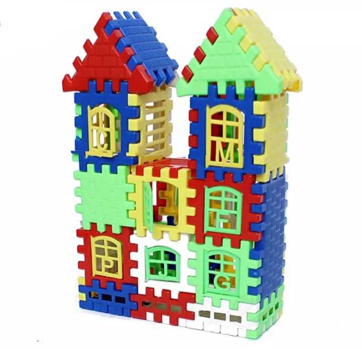 Children Kids Funny Bricks House Building Learning Blocks Construction ...
