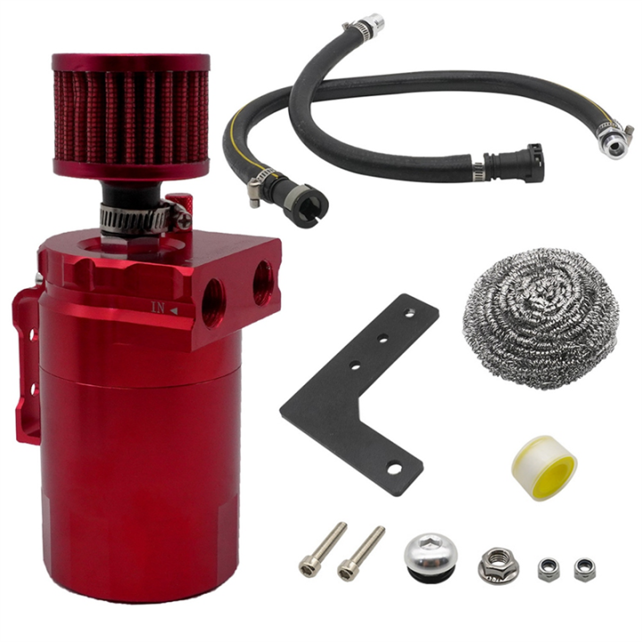 Car Breather Oil Pot Kit with Air Fiter Oil Separator Red | Daraz.lk