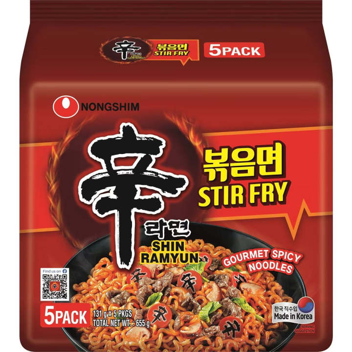 NONGSHIM STIR FRY RAMEN MULTIPACK (131gm X 5) . KOREAN RAMEN NOODLES ...