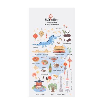 Decorative Place Famous Stickers World Diary Cartoon Stickers Children ...