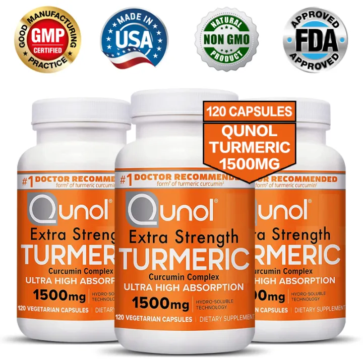 Curcumin Capsules, Qunol Super Absorbent 1500 mg, Joint Support ...