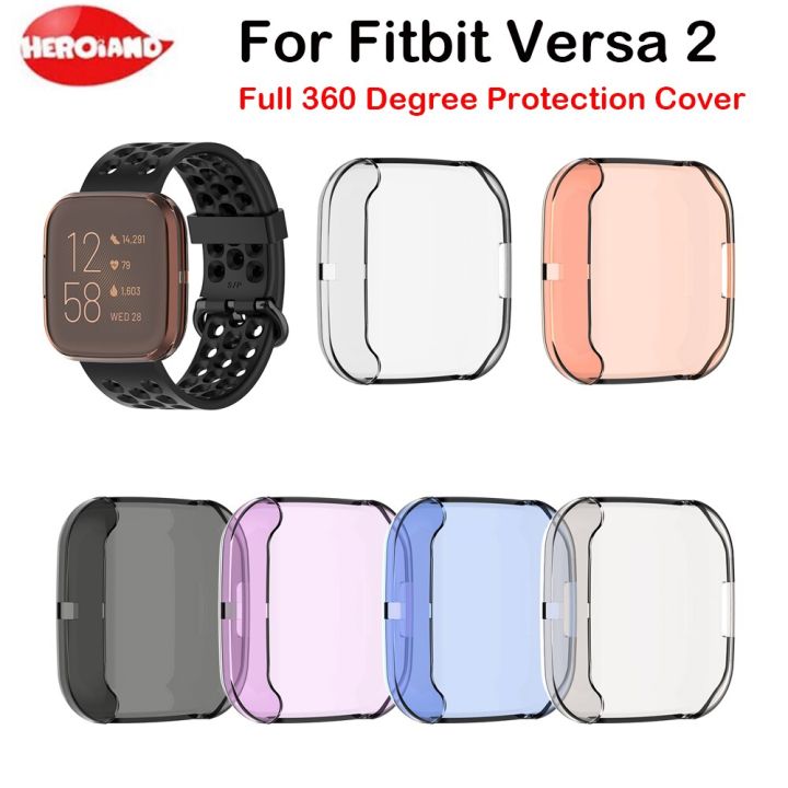 Soft Tpu Case for Fitbit Versa 2 Band Full 360 Degree Protective Watch ...
