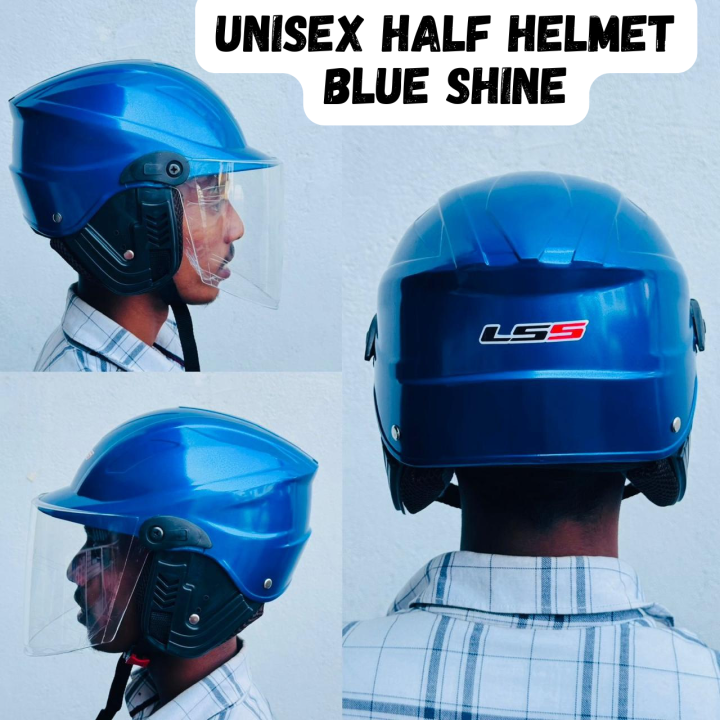 LS5 Unisex Bike Helmet Half Helmet Blue Shine for Boys and Girls with ...