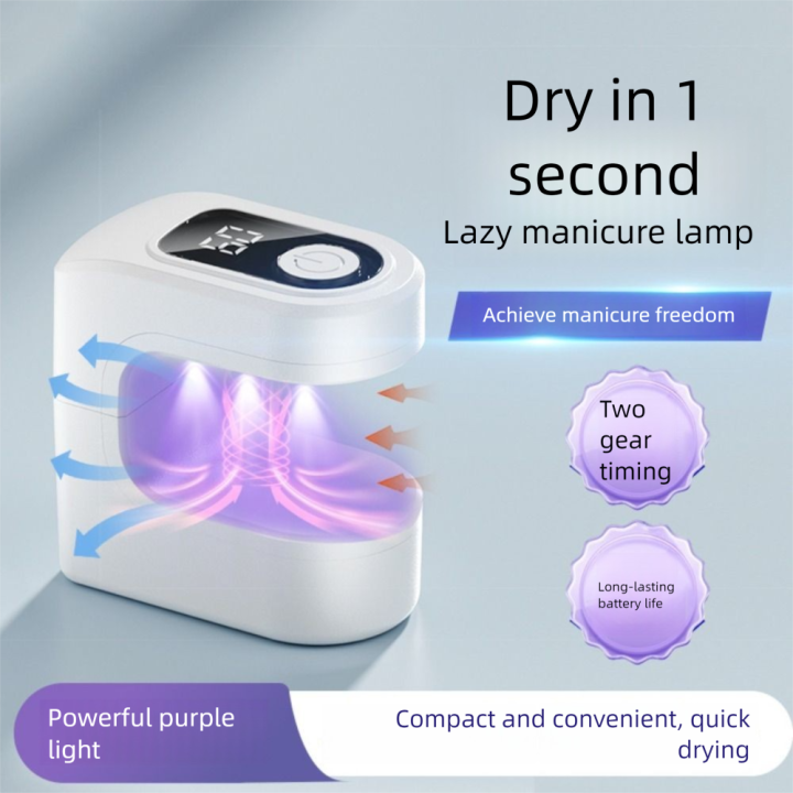 Quick Drying Mini Nail Dryer Light Efficient Curing 30/60s Timer LED ...