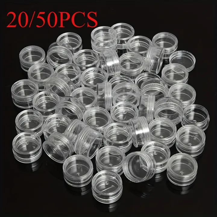 Mini Cream Jars 20pcs/50pcs 0.18oz Empty Plastic Cosmetic Makeup Jar ...