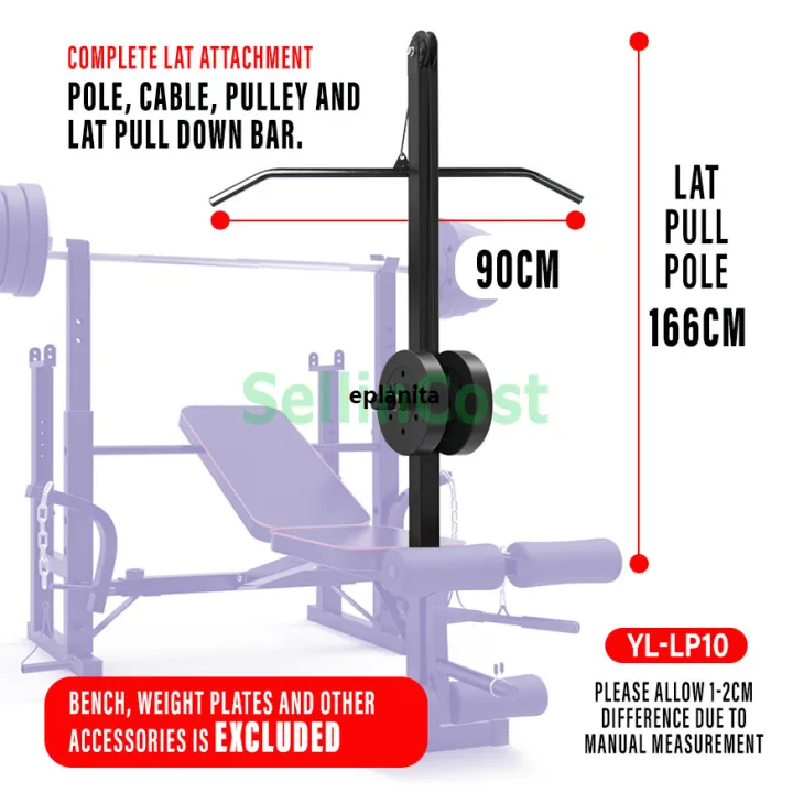 SellinCost Gym Lat Pull Down Rowing Accessories Cable Gym Tool Heavy ...