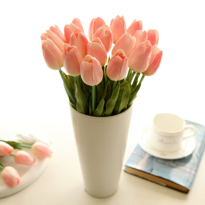 1pc Pu Tulip Artificial Flower Real Touch Mini Tulip Home Wedding ...