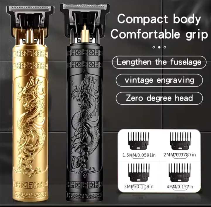 New style Vintage T9 Professional Hair Trimmer Golden Dragon Shaving ...