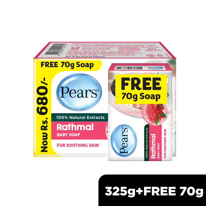 Pears Naturals Rathmal Baby Soap Multipack 325g + FREE 70g Soap | Daraz.lk