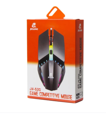 JEQANG JM-530 Wired Gaming Mouse Competitive 1600DPI USB Wired RGB Gaming Gamer Mice for Desktop ...