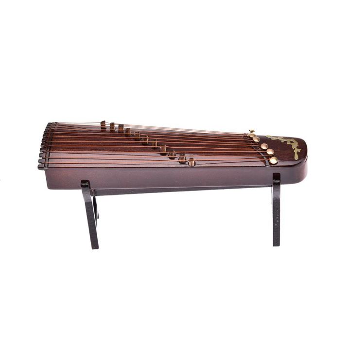 Mini Musical Instrument Handmade Wooden Miniature Guzheng Model ...