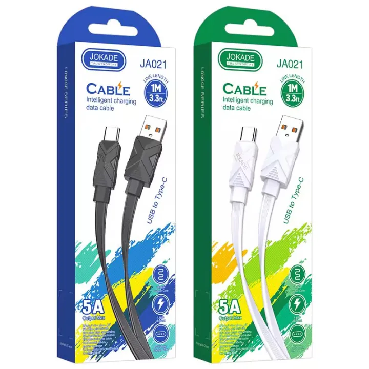 JOKADE JA021 USB To Type-C Smart Fast Charging Data Cable 5A Efficient ...