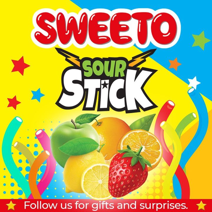 Sweeto MULTICOLOR STICKS with Fruit Juice Gummy Bear Candy 80g for ...