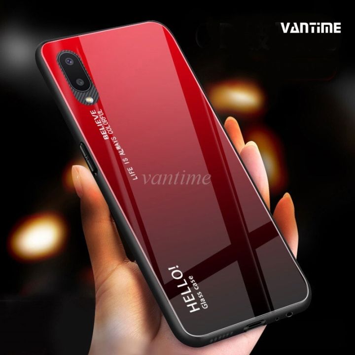 Vantime for Samsung Galaxy M02 Case Gradient Phone Back Hard Glass ...