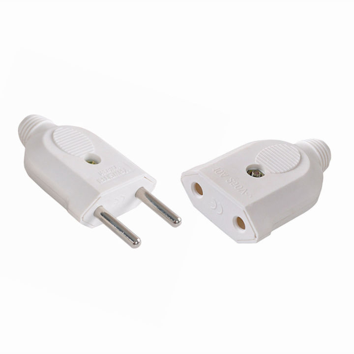 Eu 2 Pin Ac Electric Power Rewireable Plug Male Female Socket Outlet ...