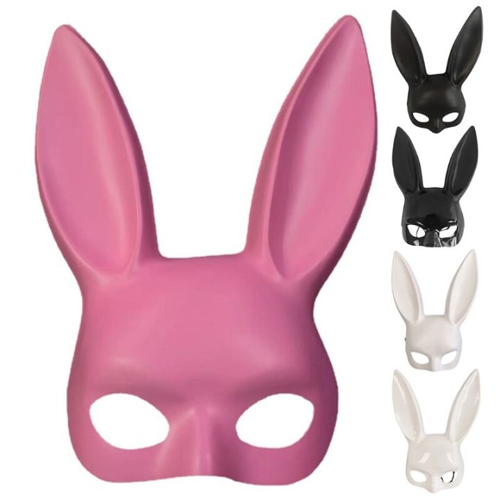Adult Rabbit Mask half face Bunny Mask Halloween Easter Costume ...