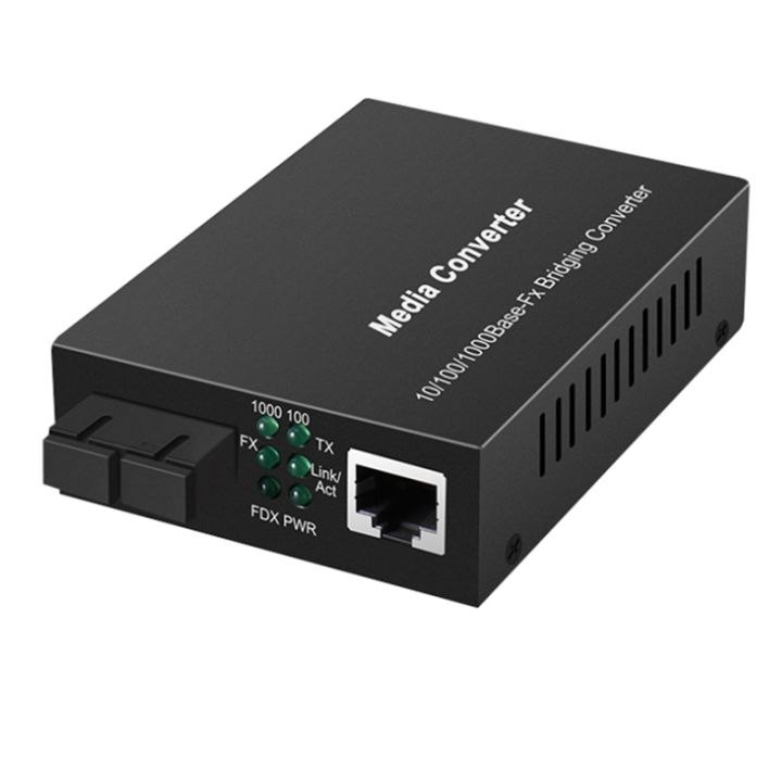 Gigabit Ethernet Fiber Media Converter with a Built-in 1Gb Multimode SC Transceiver, 1000M RJ45 ...
