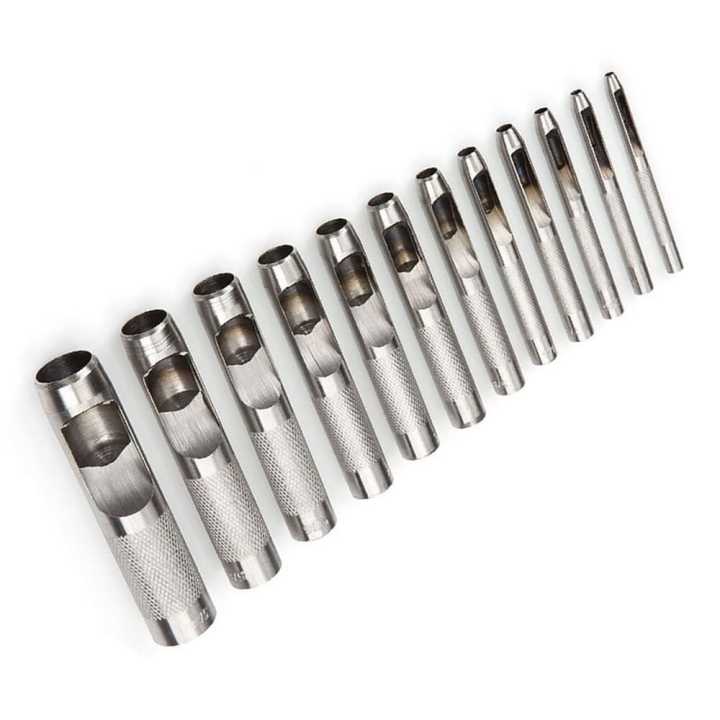 Hollow Leather Hole Punch Set - 12pcs - 1/8"-3/4" - Imperial-Inches ...