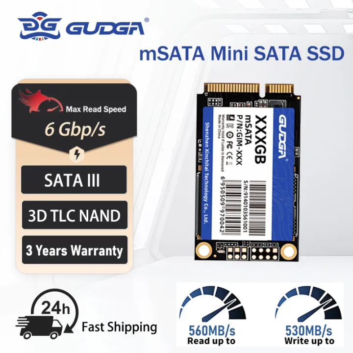 GUDGA mSATA Mini SATA SSD 512GB 128GB 256GB 1TB 2TB SATAIII 6Gbps ...