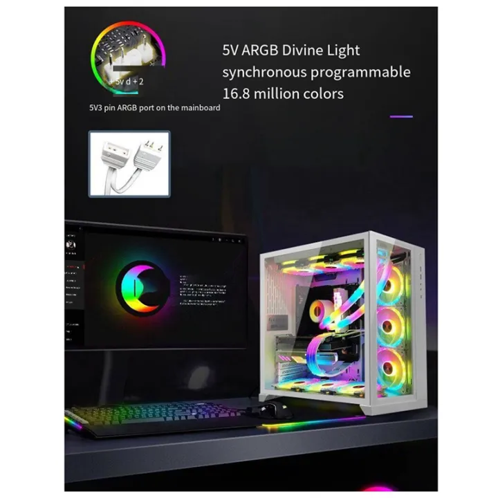 ARGB Luminous Water-Cooled Tube Desktop Chassis ARGB Shengguang ...