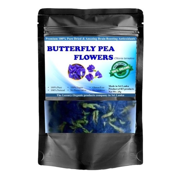 100% Organic Dried Blue Butterfly Pea Flower Tea (50g) Herbal Tea (නිල් ...