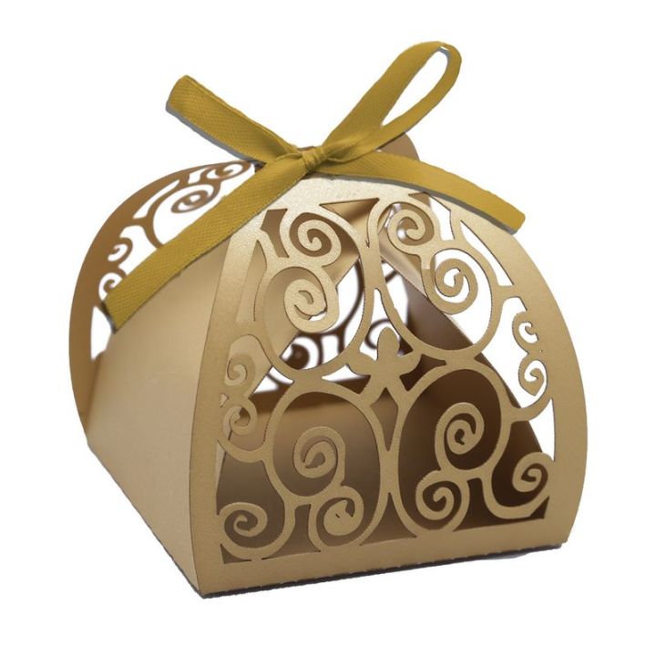 50pcs Wedding Cake Laser Cut boxes Party Sweets Candy Chocolate ...