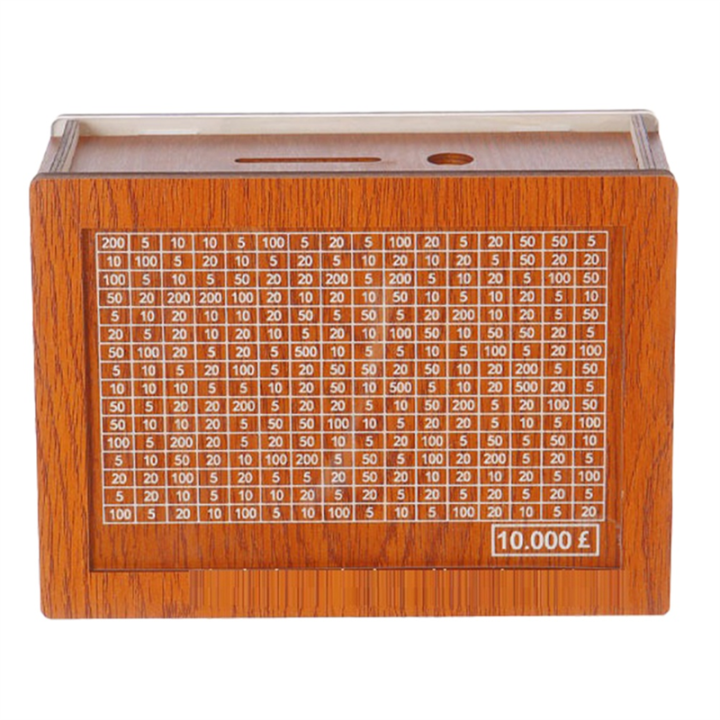 Money Saving Box, Wooden Cash Vault for Kids and Adults, Reusable Money ...