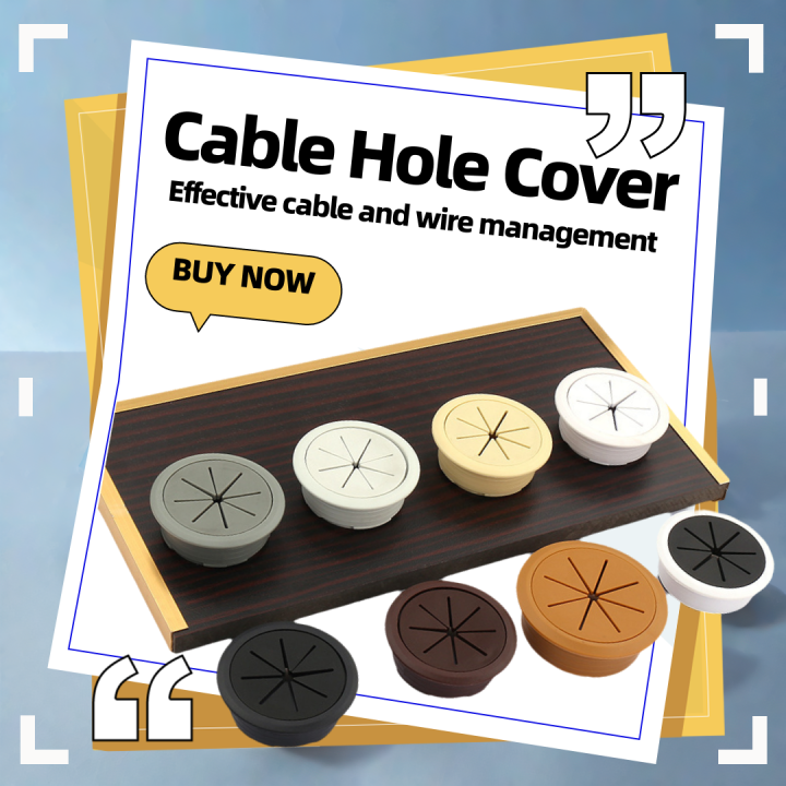 1PCS Desk Wire Hole Cover ABS Plastic Cable Box Computer Hole Table ...