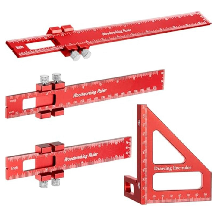 4Pcs Carpenter Ruler 3D Multi Angle Measuring Ruler 45/90 Degree | Daraz.lk