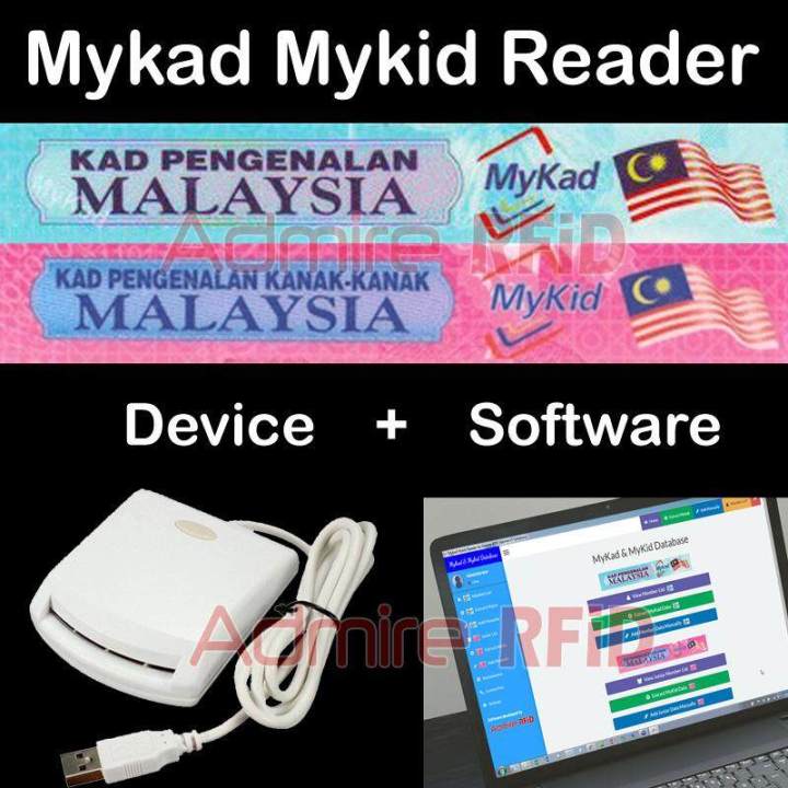 MyKad MyKid Reader with Device + Software (for 3 windows computers) - Easy to extract and save ...