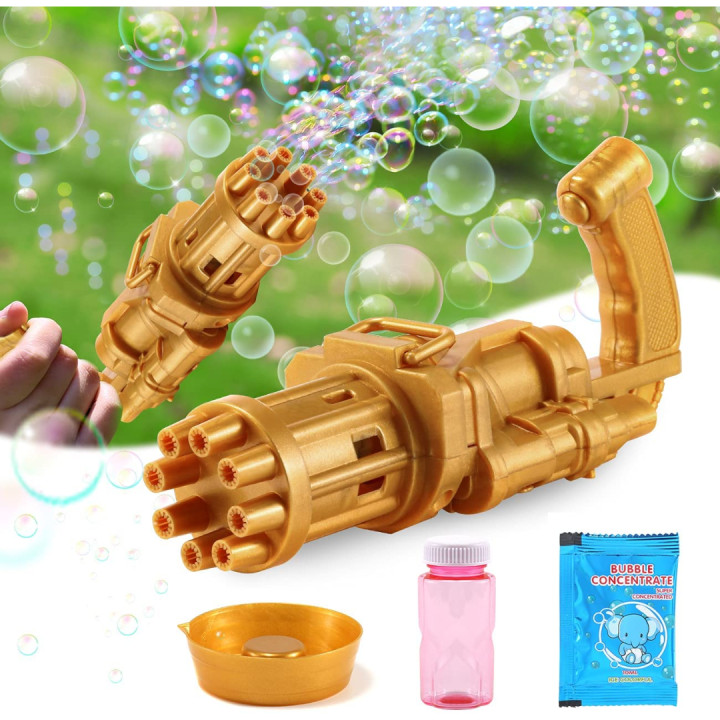 Kids Automatic Gatling Bubble G-u-n Toys Summer Soap Water Bubble ...