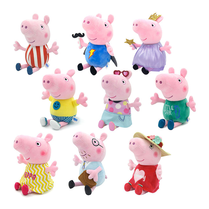 Peppa Pig 30CM Plush Stuffed PP Cotton New Clothing Doll Pig Mom And ...