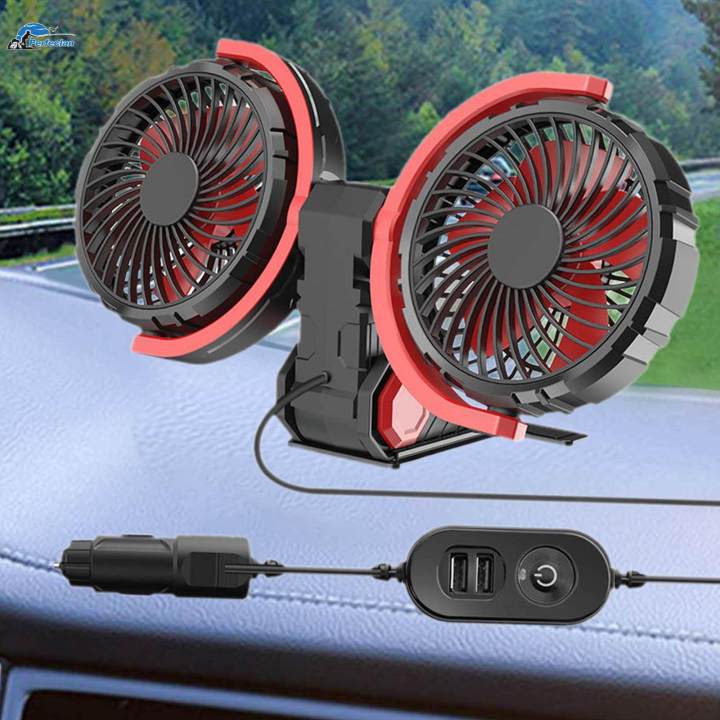 Car Multipurpose Vehicle Mounted Powerful Electric Fan Auto Cooling Fan ...