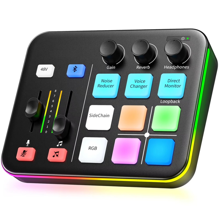 Gaming Audio Mixer G1 NEO Custom Sound Effects RGB Streaming XLR ...