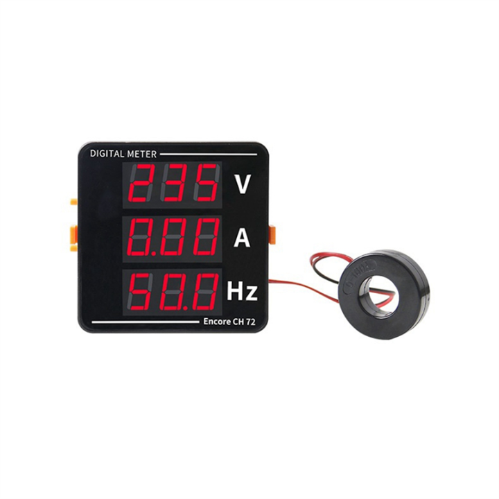 AC Ammeter Voltmeter Three Display Current Voltage Frequency Meter AC50 ...
