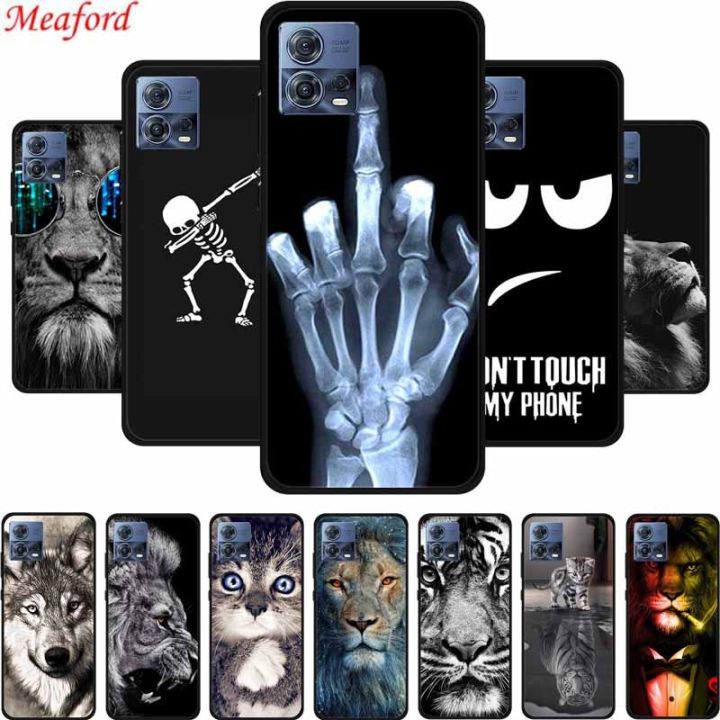For Moto S30 Pro Case Wolf Lion Black Silicone Soft Back Cover Case For ...
