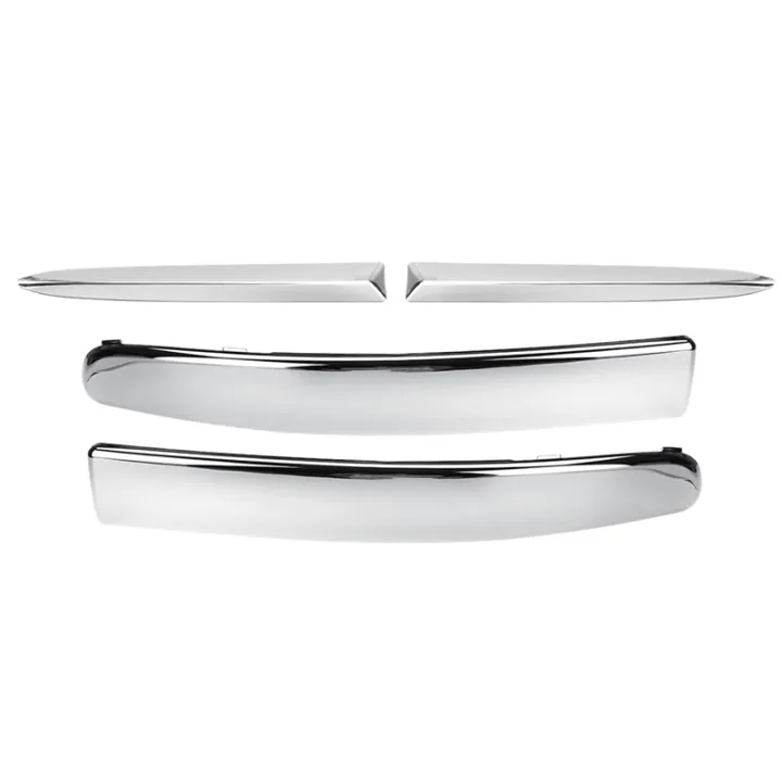 4PCS Chrome Front Bumper Moulding Trim Strips Set for 500 2007-2015 ...