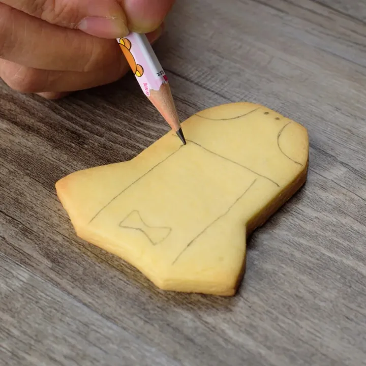 New Icing Sugar Cookies Pencil Line Drawing Pen Fondant Frosting ...