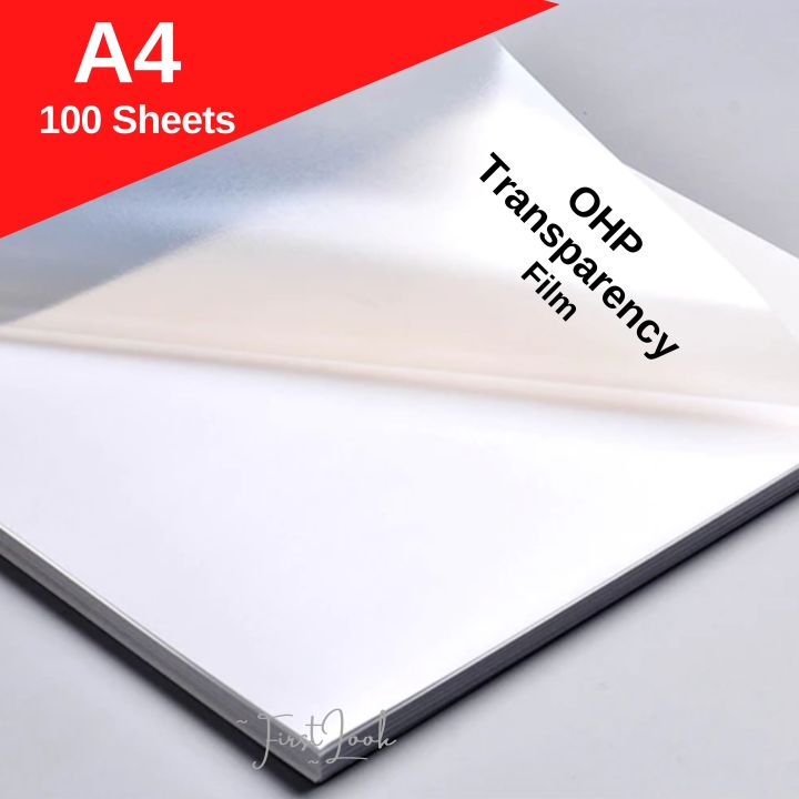 OHP-Transparency Film -100 Sheets Size A4 | For Overhead Projector Presentation, Hand Writing ...