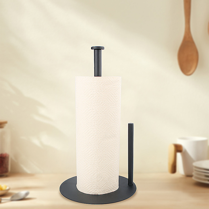 Dispenser With Weighted Base Paper Towel Holder Black Kitchen Roll ...