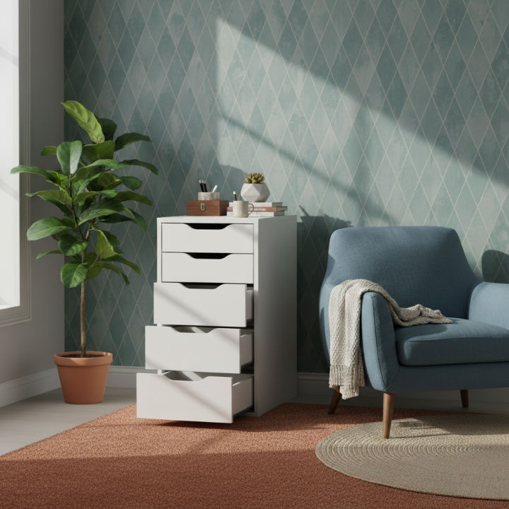 AGC LIAM DRAWER UNIT (WHITE) - Made With Premium Melamine Board Durable ...