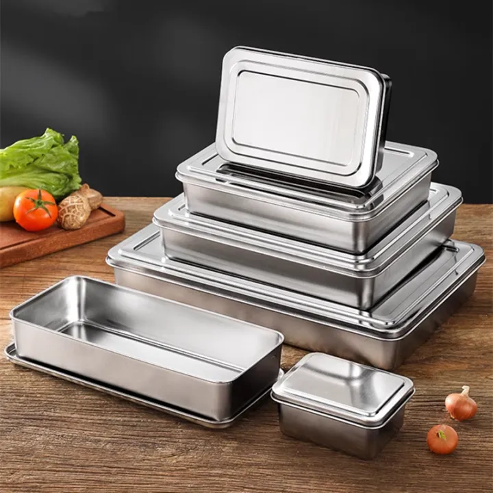 Rectangular Serving Storage Trays Stainless Steel Tiramisu Tray with ...