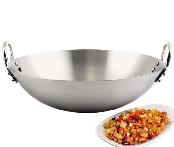 Premium Silver Fry Pan Set -extra Large - 32cm Heavy-Duty Non-Stick ...