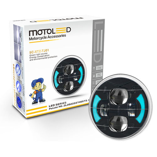 Motoled 5 Inch Universal Led Light White Yellow Motorcycle Headlight ...